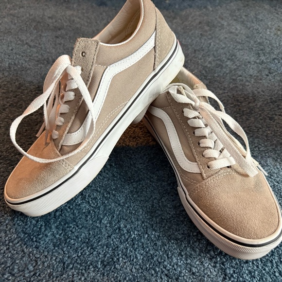 Vans | Shoes | Vans Old Skool Tan And White Sneakers | Poshmark